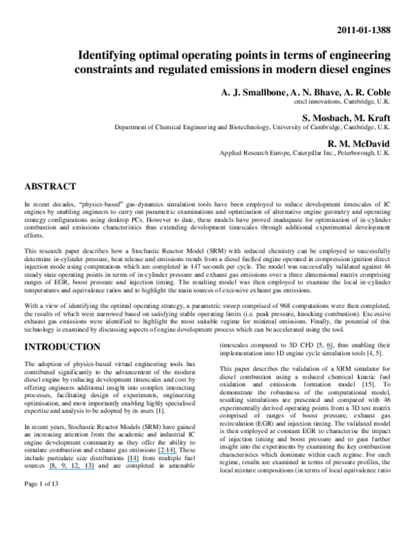 (PDF) Identifying Optimal Operating Points in Terms of Engineering ...