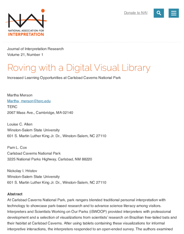 (PDF) Roving with a Digital Visual Library Increased Learning ...