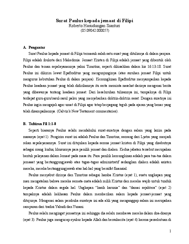 (DOC) Surat Paulus kepada jemaat di Filipi.doc