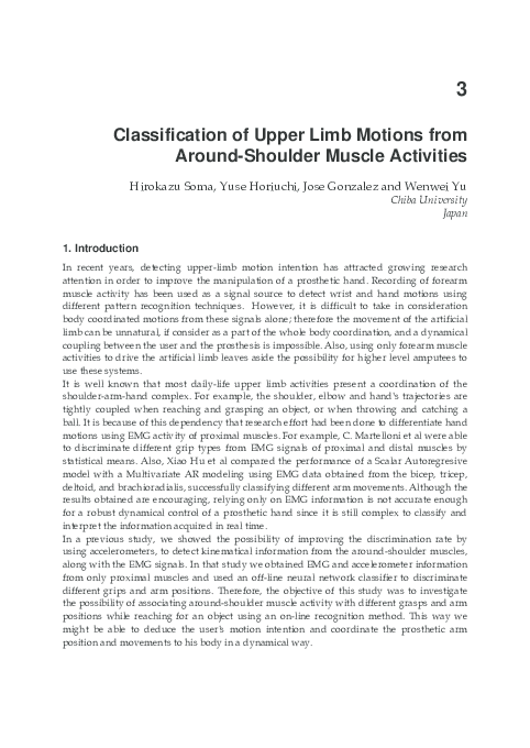 (PDF) Classification of Upper Limb Motions from Around-Shoulder Muscle ...