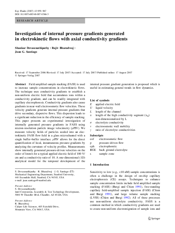 (PDF) Investigation of internal pressure gradients generated in ...