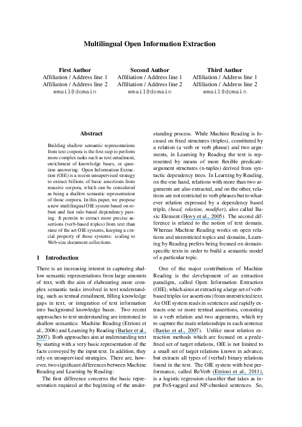 Pdf A Resource Based Method For Named Entity Extraction And Classification