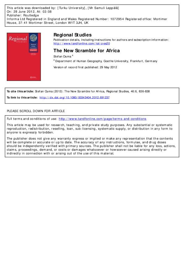 (PDF) The New Scramble for Africa