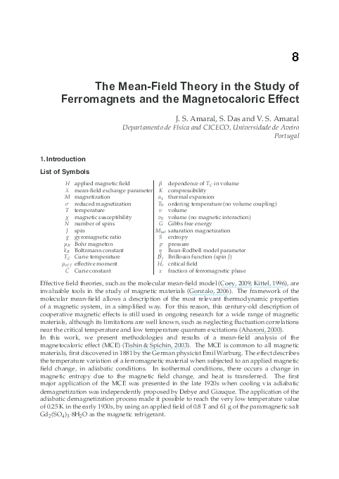 (PDF) The Mean-Field Theory in the Study of Ferromagnets and the ...