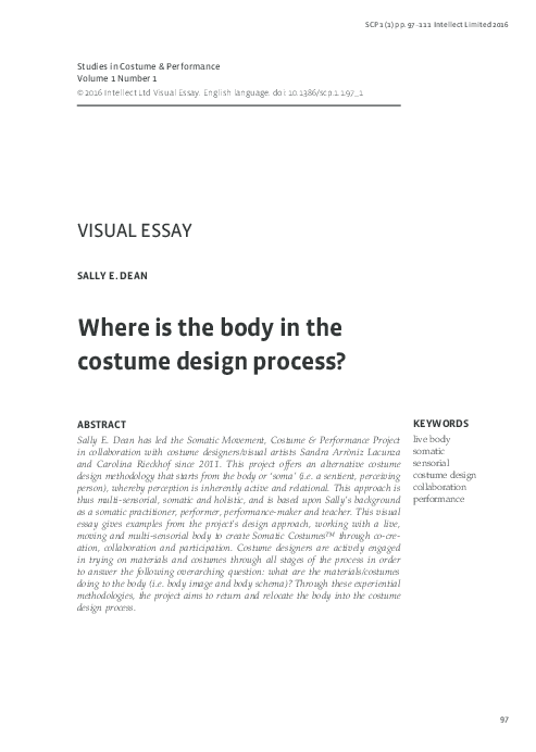 (PDF) Where is the body in the costume design process?