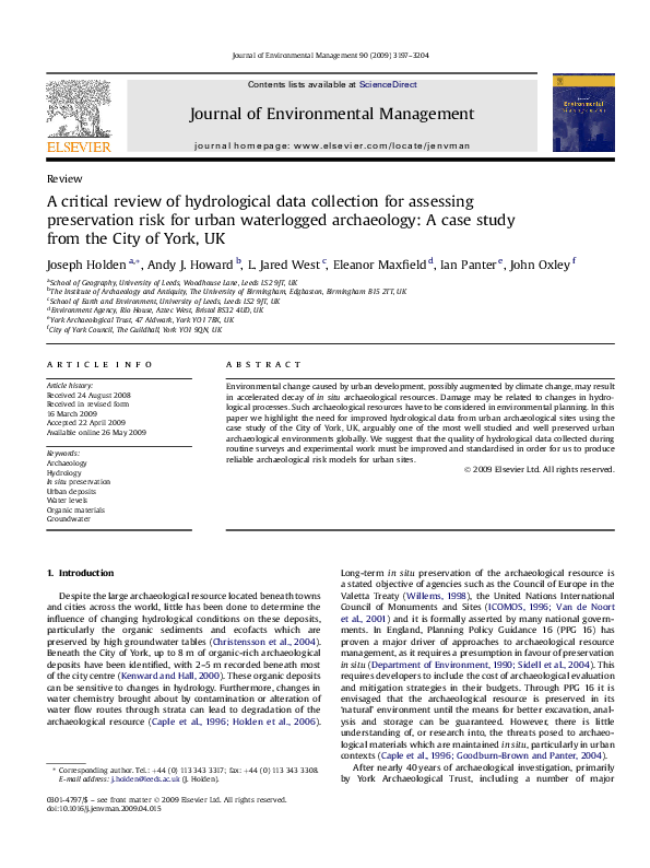 (PDF) A critical review of hydrological data collection for assessing ...
