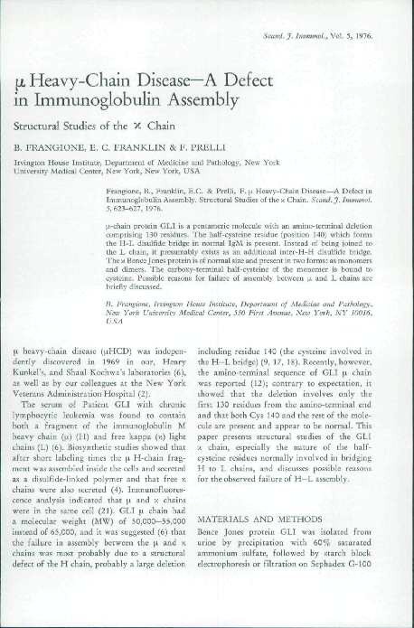 (PDF) mu Heavy-Chain Disease-A Defect in Immunoglobulin Assembly ...
