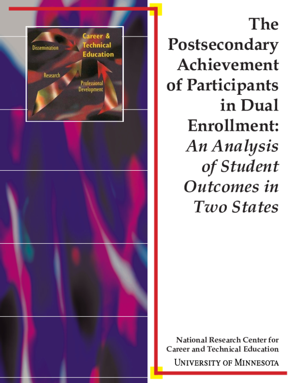 (PDF) The Postsecondary Achievement of Participants In Dual Enrollment ...