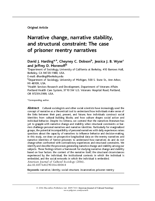 (PDF) Narrative change, narrative stability, and structural constraint ...