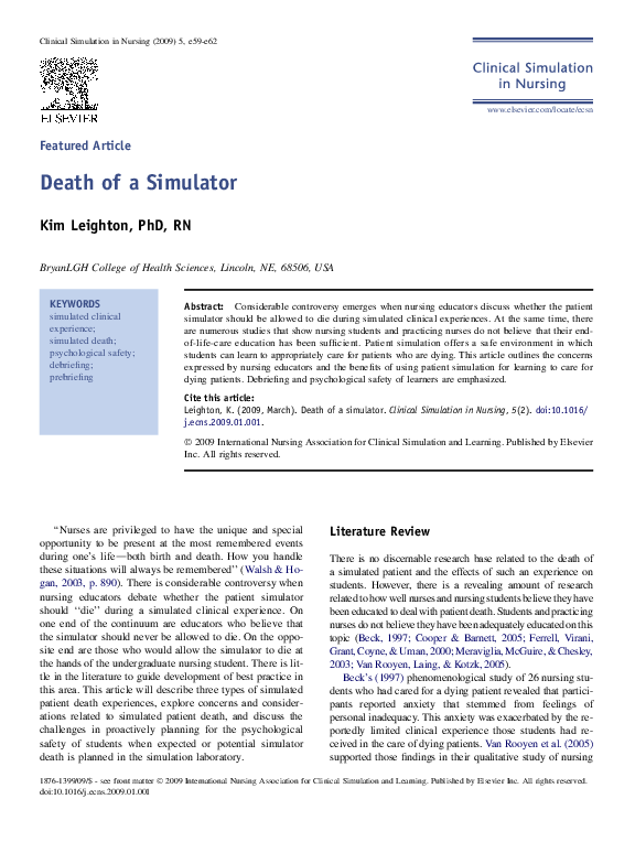 (PDF) Death of a Simulator