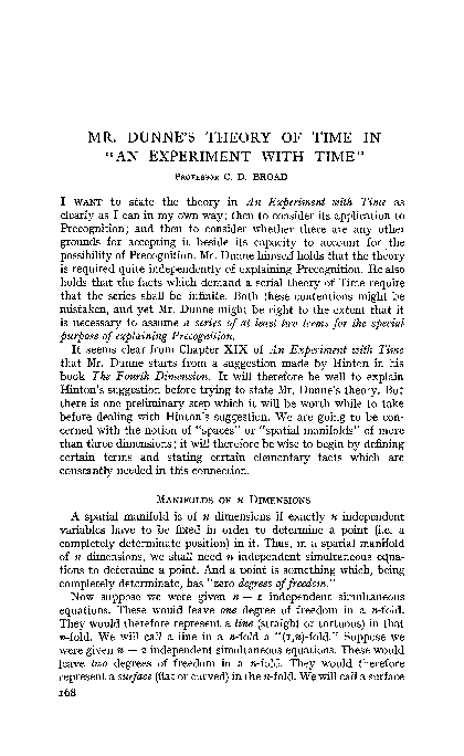(PDF) MR. DUNNE'S THEORY OF TIME IN "AN EXPERIMENT WITH TIME"