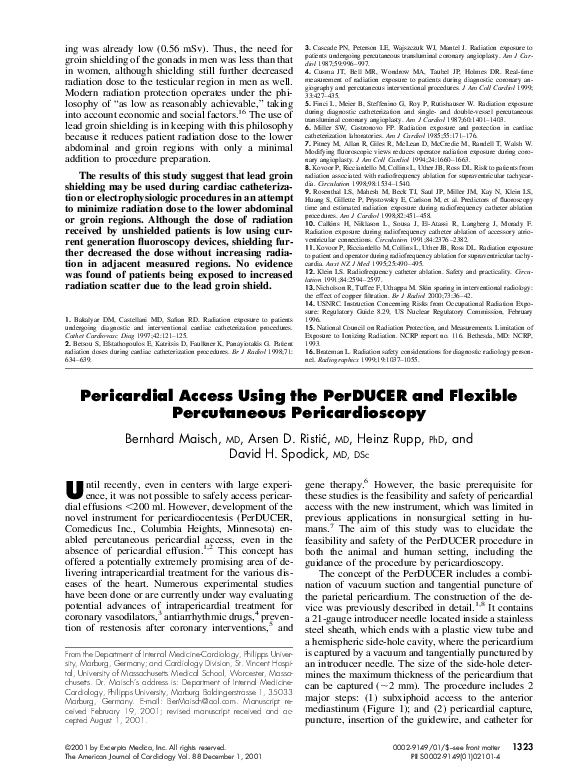 (PDF) Pericardial access using the perDUCER and flexible percutaneous ...