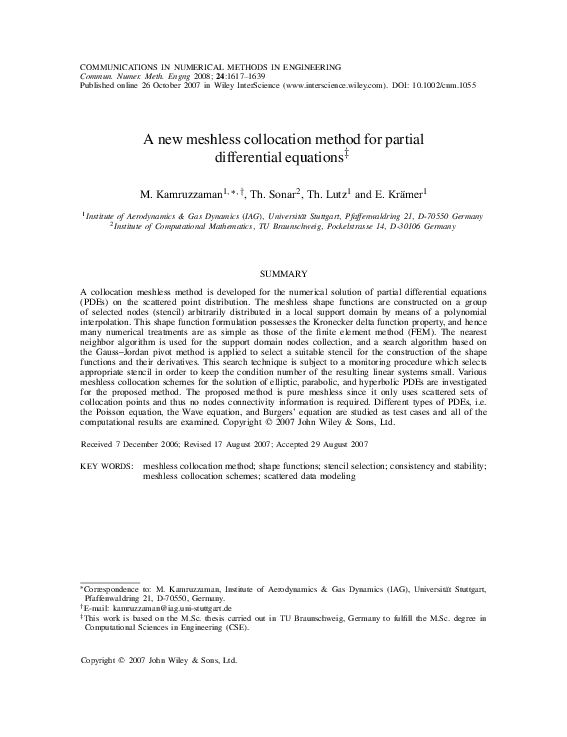 (PDF) A new meshless collocation method for partial differential equations