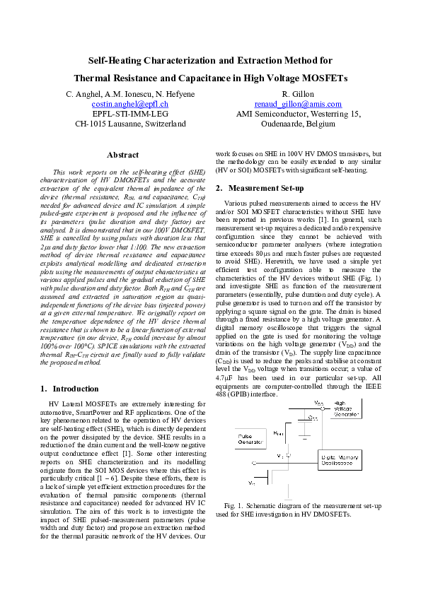 (PDF) Self-heating characterization and extraction method for thermal resistance and capacitance ...