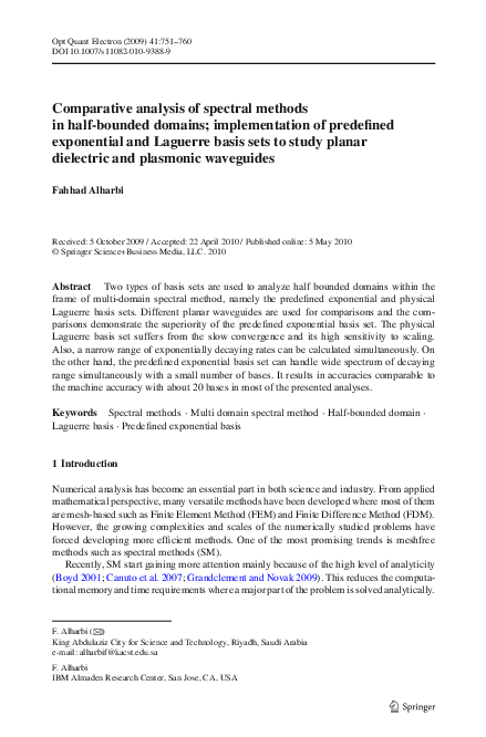 Pdf Comparative Analysis Of Spectral Methods In Half Bounded Domains