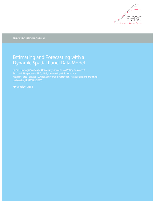 Pdf Estimating And Forecasting With A Dynamic Spatial Panel Data Model