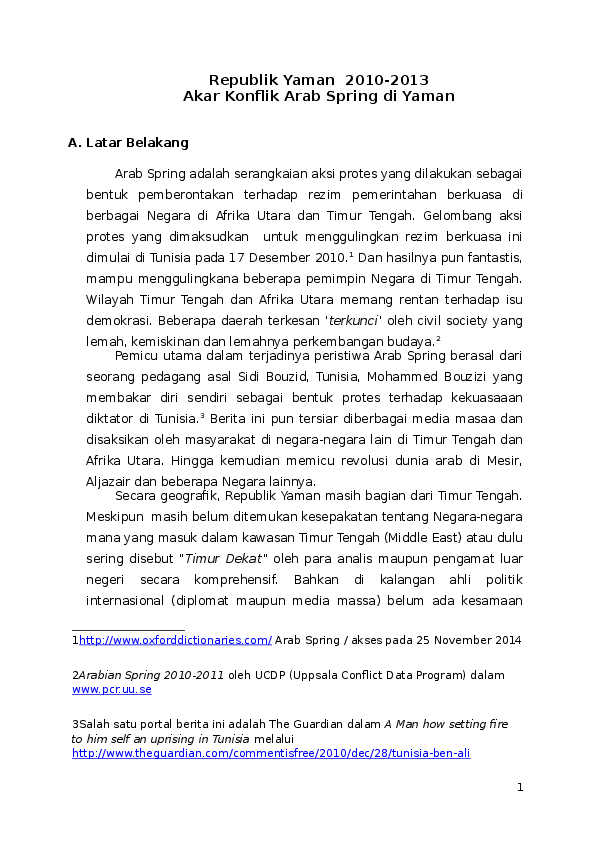 (DOC) Arab Spring di Yaman (2010-2013)