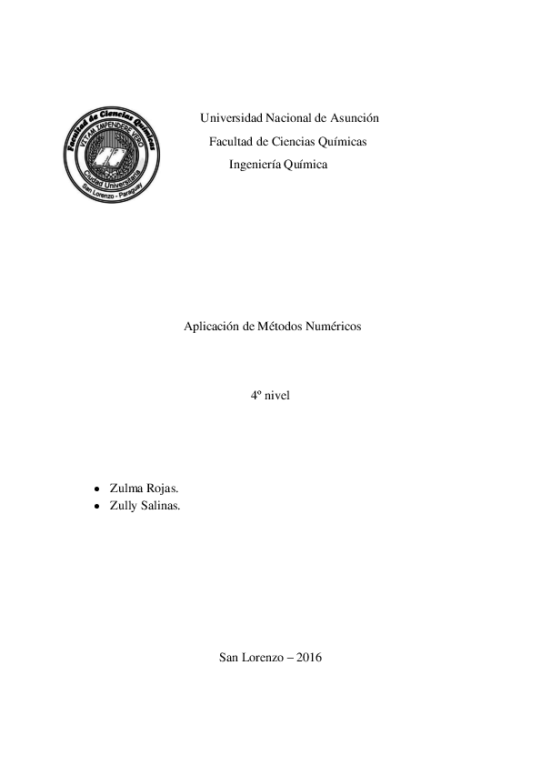 (PDF) Aplicacion de Metodos Numericos