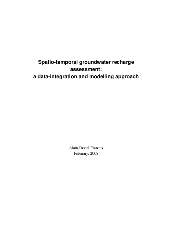 (PDF) Spatio-temporal groundwater recharge assessment using a lumped-parameter distributed model ...