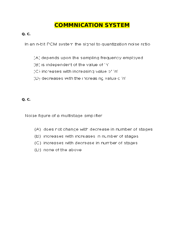 (DOC) COMMNICATION SYSTEM | KESHAV SAINI - Academia.edu