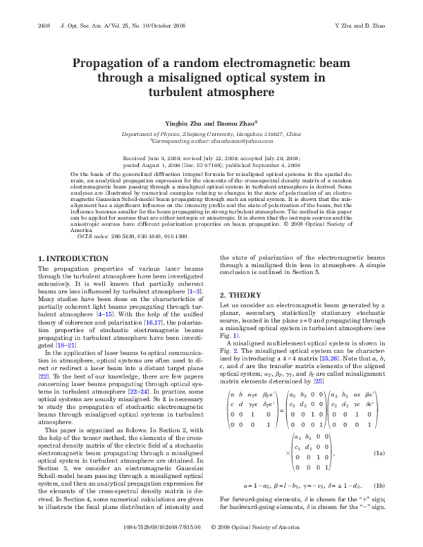 (PDF) Determination of the Beam Coherence-Polarization Matrix of a ...
