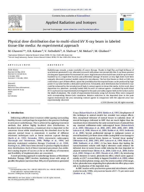(PDF) Physical dose distribution due to multi-sliced kV X-ray beam in ...