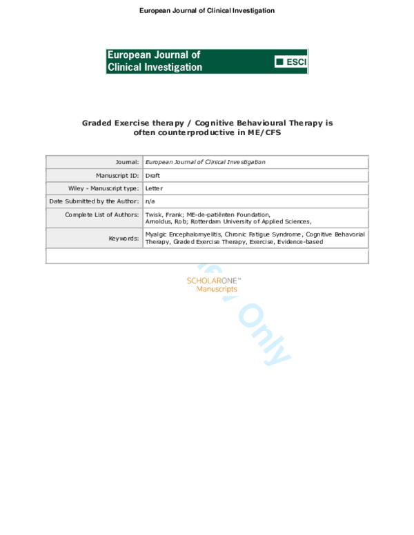 (PDF) Graded exercise therapy (GET)/cognitive behavioural therapy (CBT ...