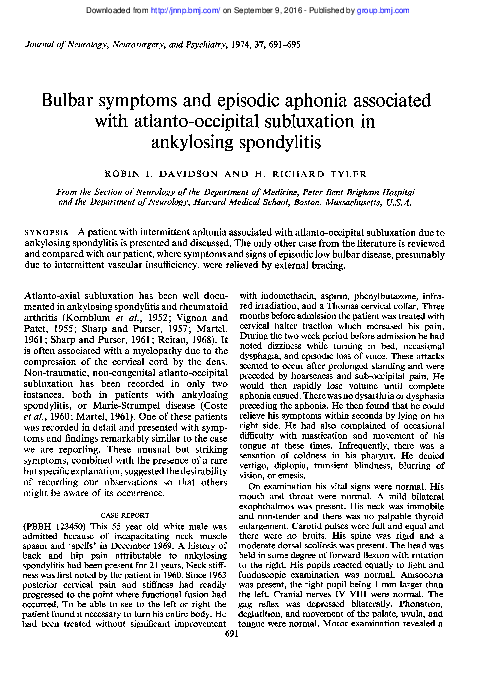 (PDF) Bulbar symptoms and episodic aphonia associated with atlanto ...