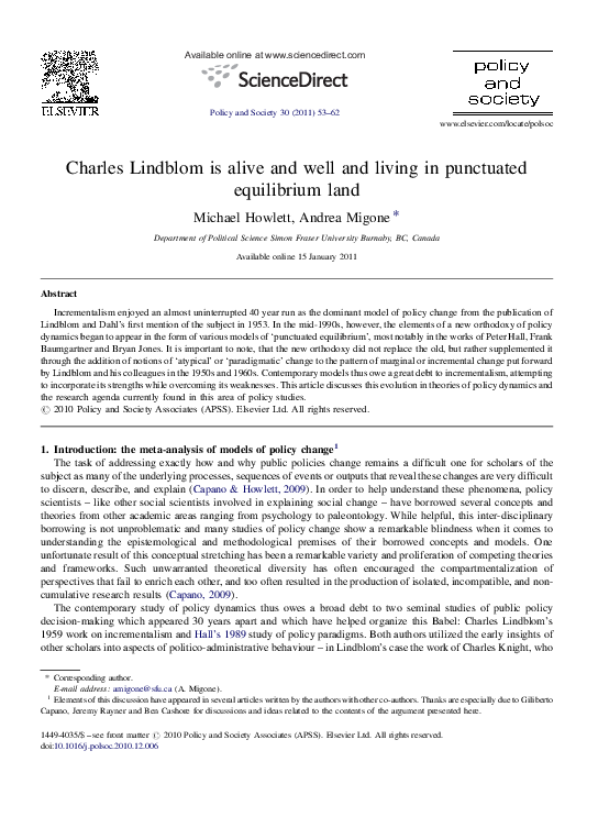 (PDF) Howlett and Migone - 2011 - Charles Lindblom is alive and well ...