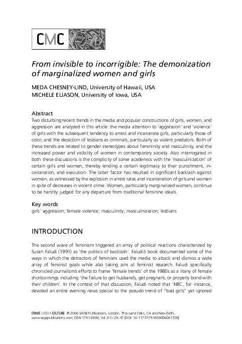 (PDF) From invisible to incorrigible: The demonization of marginalized ...