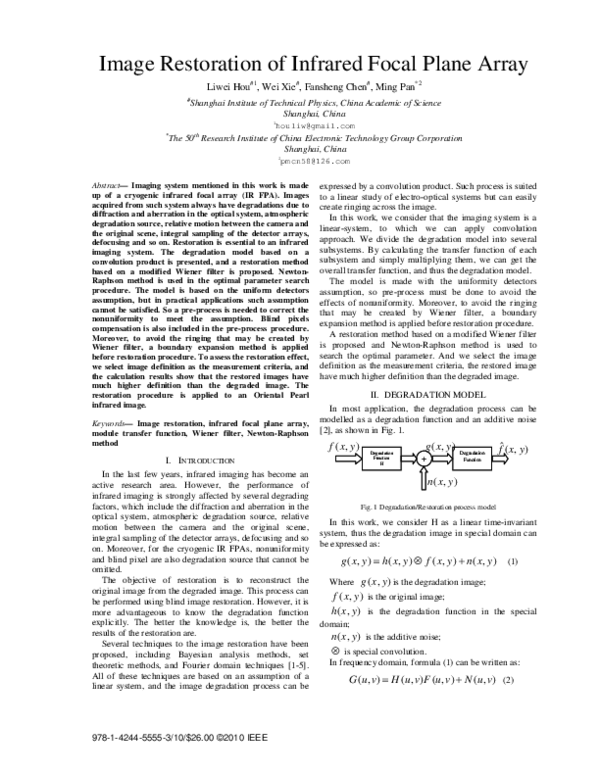 (PDF) Image restoration of infrared focal plane array