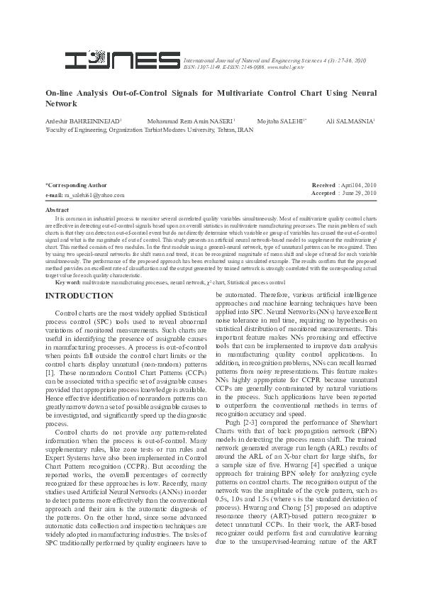 (PDF) On-line Analysis Out-of-Control Signals for Multivariate Control Chart Using Neural ...
