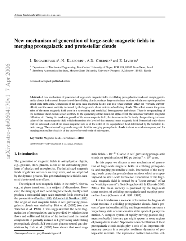 (PDF) New mechanism of generation of large-scale magnetic fields in ...
