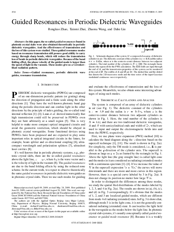 (PDF) Guided Resonances in Periodic Dielectric Waveguides