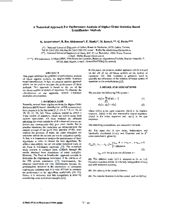 (PDF) A numerical approach for performance analysis of higher-order ...