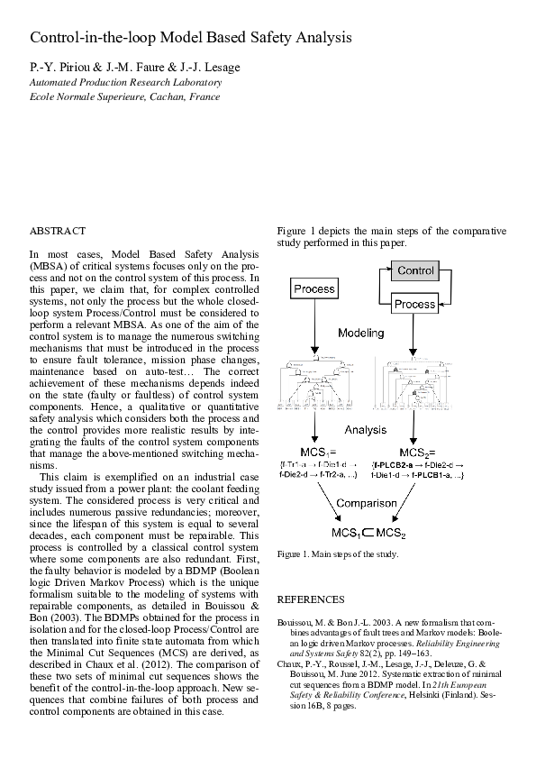 Pdf Control In The Loop Model Based Safety Analysis Jean Jacques