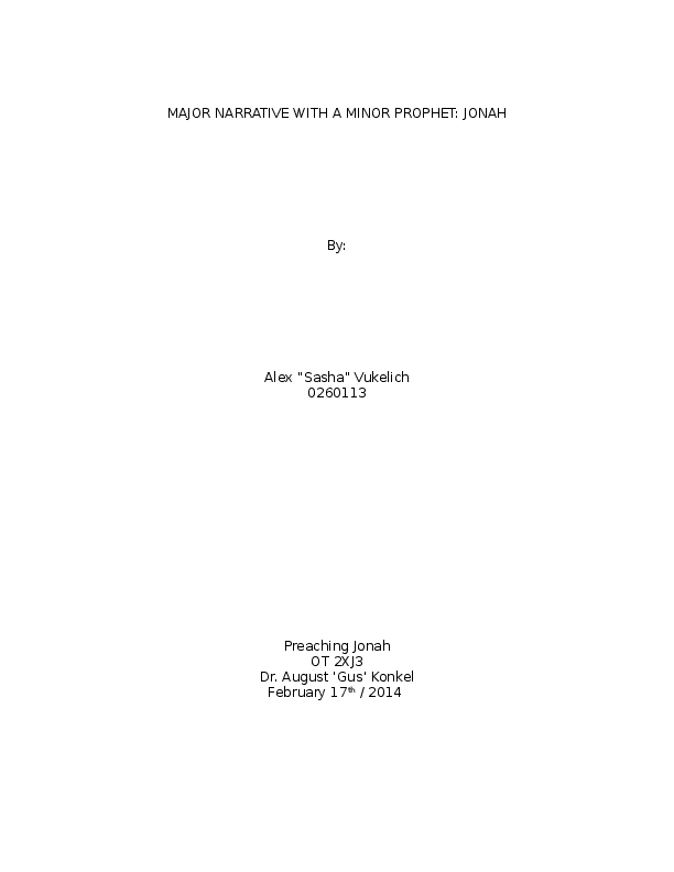 (DOC) Literary Analysis of the Book of Jonah