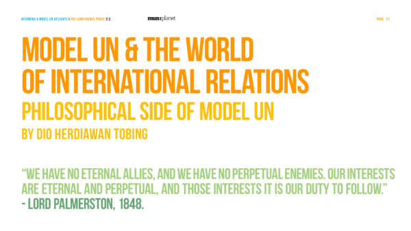 Model UN & the World of International Relations: Philosophical Side of ...