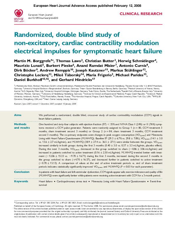 (PDF) Randomized, double blind study of non-excitatory, cardiac contractility modulation ...