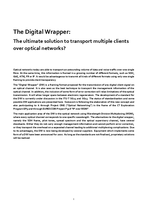 (PDF) The Digital Wrapper: The ultimate solution to transport multiple ...