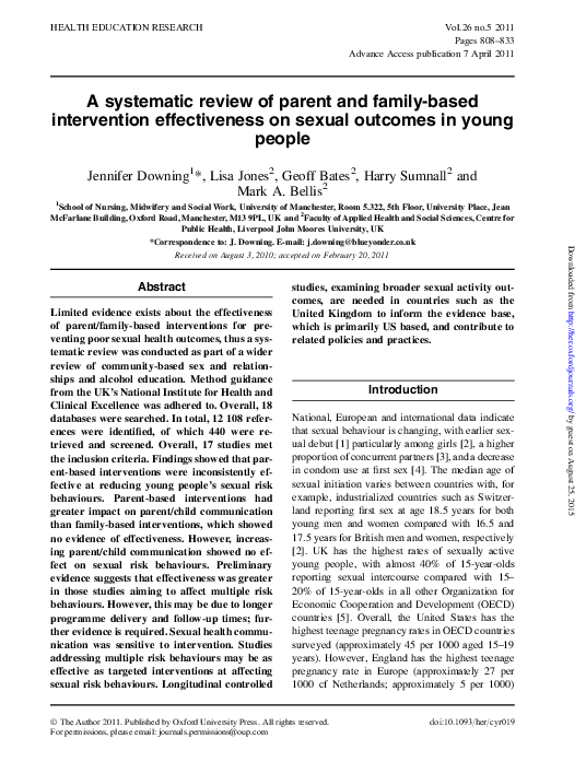 (PDF) A systematic review of parent and family-based intervention ...
