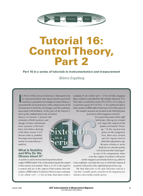 (PDF) Tutorial 16: control theory, part 2