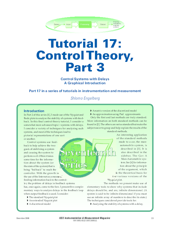 (PDF) Tutorial 17: Control theory, Part 3