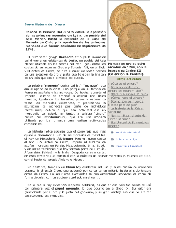 (DOC) Breve Historia del Dinero