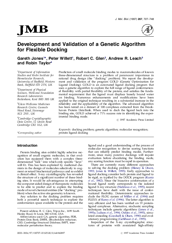 (PDF) Development and validation of a genetic algorithm for flexible ...