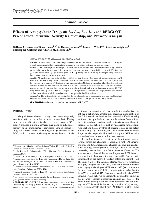 (PDF) Effects of Antipsychotic Drugs on Ito, INa, Isus, IK1, and hERG ...