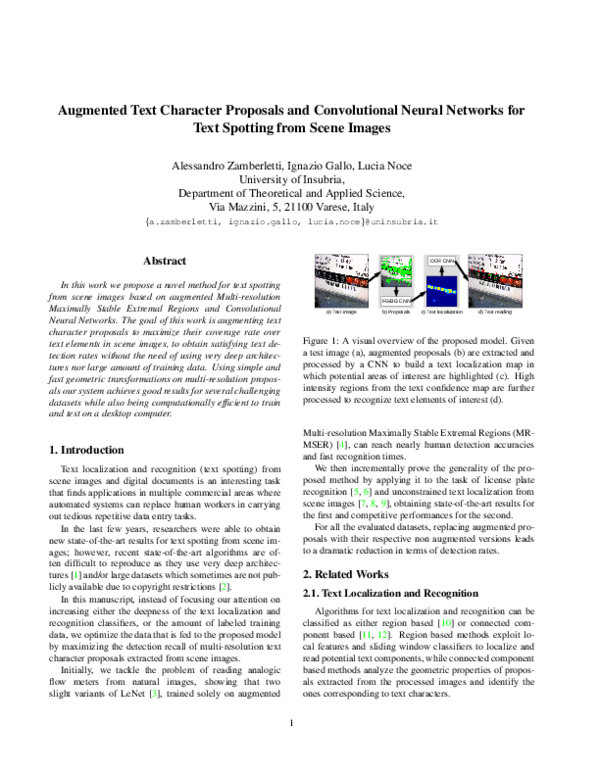 Pdf Augmented Text Character Proposals And Convolutional Neural Networks For Text Spotting