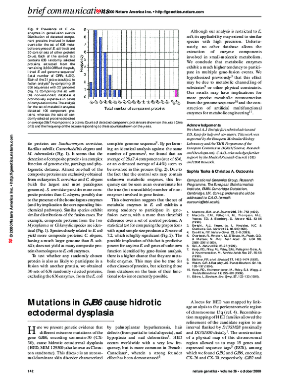 (PDF) Mutations in GJB6 cause hidrotic ectodermal dysplasia