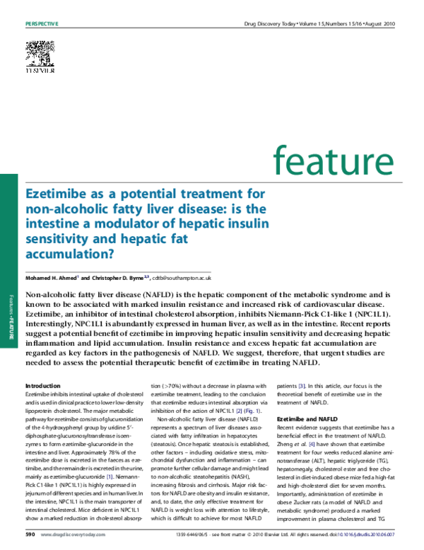 (PDF) Ezetimibe as a potential treatment for non-alcoholic fatty liver ...