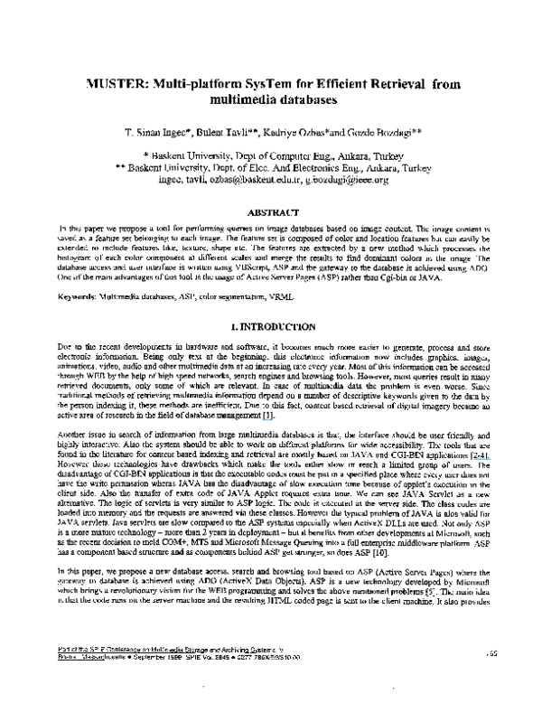 (PDF) MUSTER: multiplatform system for efficient retrieval from multimedia databases